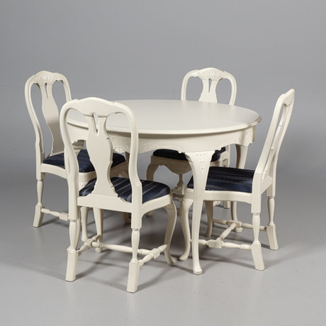 MATGRUPP, 5 delar, Bondrokoko. Möbler - Matsalsmöbler - Auctionet