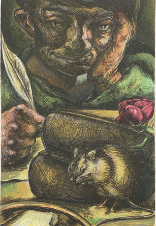 PETER HOWSON, OBE (B.1958). FIELD MOUSE; STAG; MOTH. Art - Engravings ...