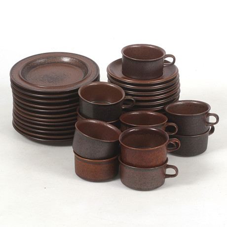 A 36-piece stoneware “Ruska” tea set, Ulla Procopé, Arabia, Finland ...
