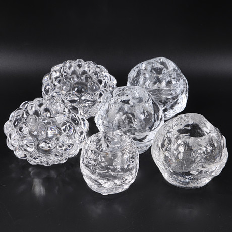 LIGHT LANTERN, 6 pcs., "Raspberry" & "Snowball", Kosta & Orrefors ...