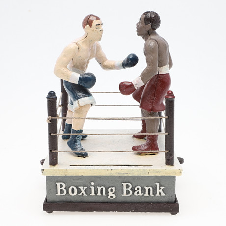 PURCHASE, painted cast iron, "Boxing Bank", 1900s. Miscellaneous ...