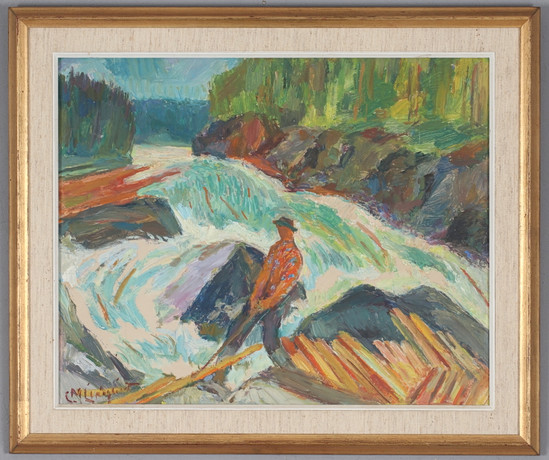 CARL MAGNUS LINDQVIST. Flottare, Vännäs, oil on Board, signed. Art ...