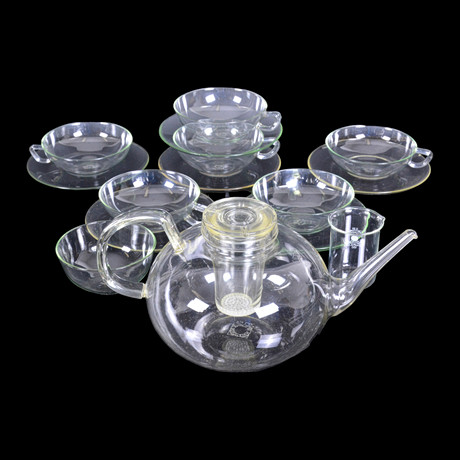 WILHELM WAGENFELDT. TEA SET PARTS, 15 pieces, jena glass, Schott&Gen ...