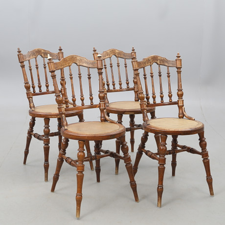 STOLAR, 4 st, pinnstolar / caféstolar, 1930-40 tal. Möbler - Fåtöljer ...