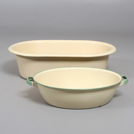 BADBALJA/BALJA, 2 delar, emalj. Kockums. 1900-tal. Övrigt - Övrigt ...