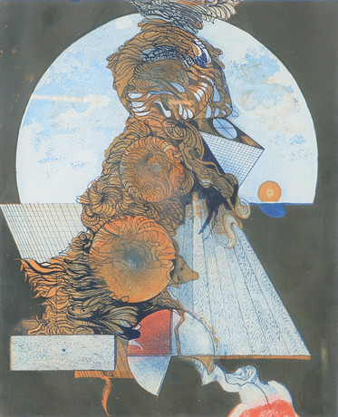 THORMOD LARSEN. Komposition, etsning, signerad 1975. Konst - Grafik ...