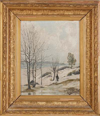 KONRAD SIMONSSON. Winter landscape, oil on canvas, signed and dated ...
