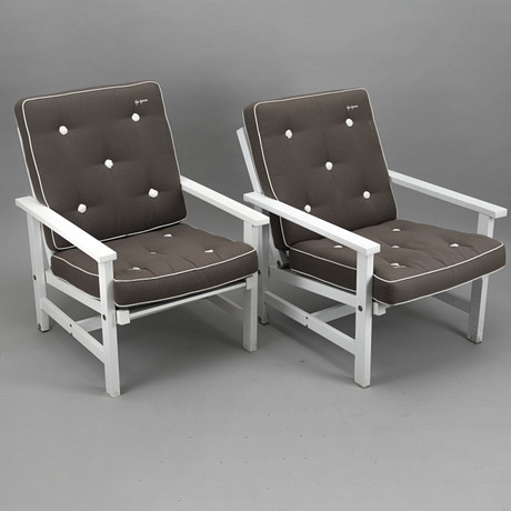 ELSA STACKELBERG. fåtöljer, ett par, Fri Form, aluminium, fällbar rygg ...