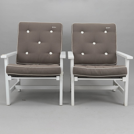 ELSA STACKELBERG. fåtöljer, ett par, Fri Form, aluminium, fällbar rygg ...