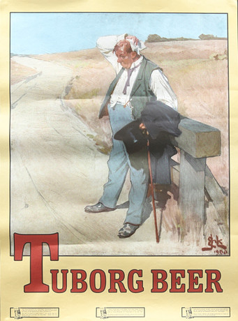 ERIK HENNINGSEN. Poster, offset printing, Tuborg Öl. Art - Engravings ...