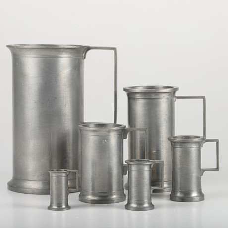 MEASURING SET, 6 parts, pewter, 1970s. Silver & Metals - Pewter, Brass ...