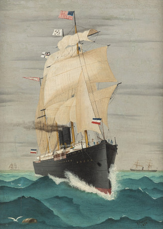 F. FAHNER (19. JAHRHUNDERT). Sailed express steamer Fulda of the North ...