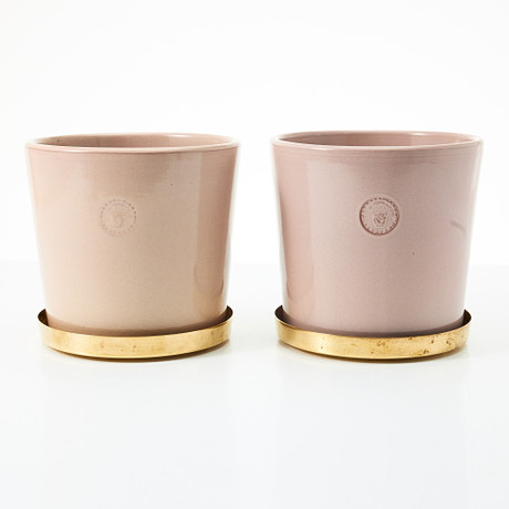 ERIKA PEKKARI. outer lining / pots, 2 pcs., model "Tolvekarna", glazed ...