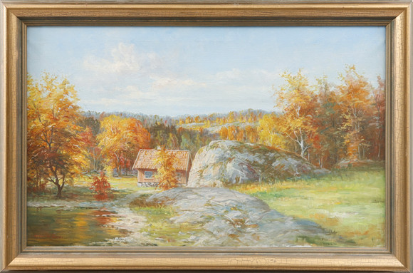 ANSHELM DAHL. Landskap, olja på duk, signerad. Konst - Måleri - Auctionet