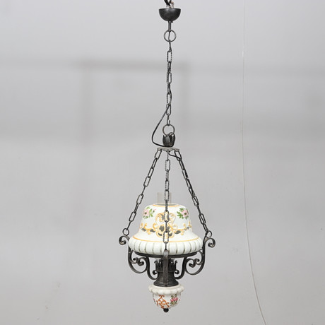 TAKLAMPA, metall och keramik, Garali Impex, Alingsås, 1900-talets andra ...