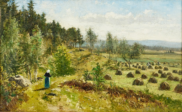 OLOF HERMELIN. Skördelandskap. Konst - Måleri - Auctionet