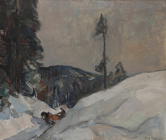 HUGO CARLBERG. oil on canvas, "Deep snow", signed. Art - Paintings ...