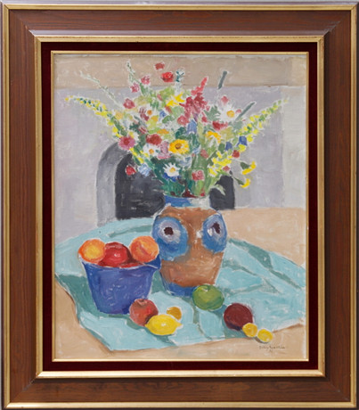 ELLIS WALLIN. "Still life with royal light", oil on canvas, signed and ...