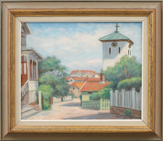 HUGO JOSEPHSSON. Oil on canvas, urban motif, signed and dated 1955. Art ...
