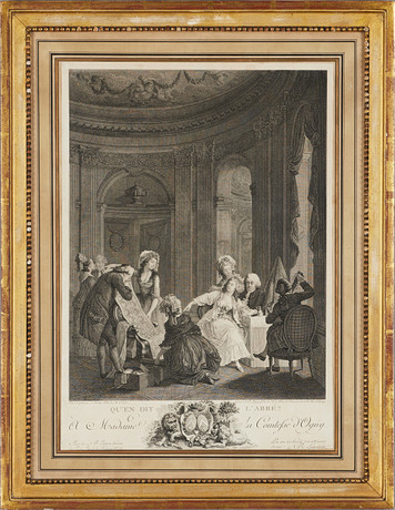 NICOLAS DE LAUNAY (Frankrike, 1739–1792). "Qu’en dit l’Abbe?" (Vad hade ...