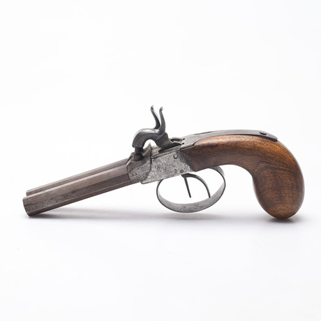 BLOCK PISTOL, double barrel, 19th century. Weapons & Militaria - Guns ...