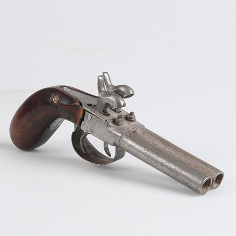 BUCKLE PISTOL, double barrel, 19th century. Weapons & Militaria - Guns ...