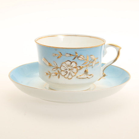 CUP with DISH, porcelain, Kuznetsov, Dmitrov factory, Russia 1894-1917 ...