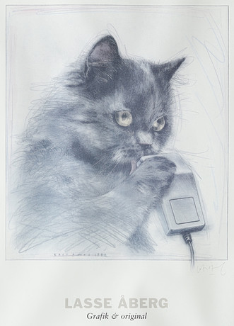 LASSE ÅBERG. Exhibition poster, signed in print, Graphic and original ...