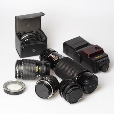 KAMERATILLBEHÖR, 6 delar, Canon, Japan, 1900-tal. Foto, Kameror & Optik ...
