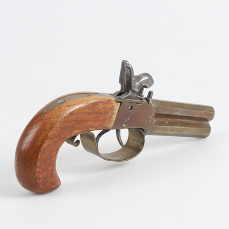 BUCKLE PISTOL, double-barreled buck model, circa 1850. Weapons ...