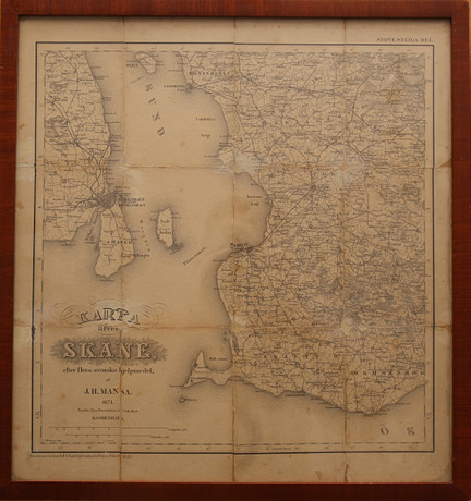 MAP, south-west Scania, 1853. Books, Maps & Manuscripts - Maps - Auctionet