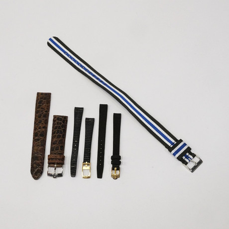 THREE WATCH BRACELETS, OMEGA. AND NATO STYLE WATCH STRAP. Clocks ...