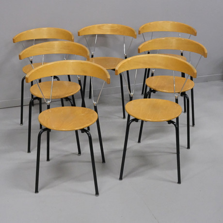 SJU STAPELBARA STOLAR. Möbler - Fåtöljer & Stolar - Auctionet