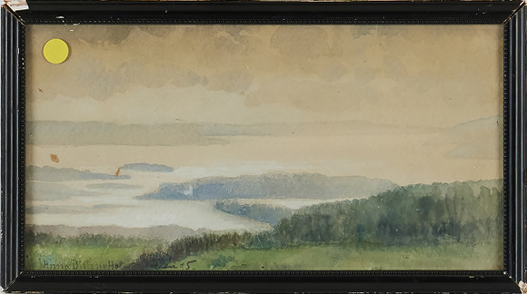 ANNA BILLING. Landscape, signed and dated Anna Billing -95, watercolor ...