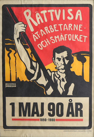 1 MAJ AFFISCH, Socialdemokraterna, 1980. Konst - Grafik - Auctionet