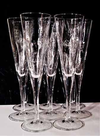 CHAMPAGNE TRUNKS, 8 pcs, crystal, Amigo Millenium 2000. Glass - Utility ...
