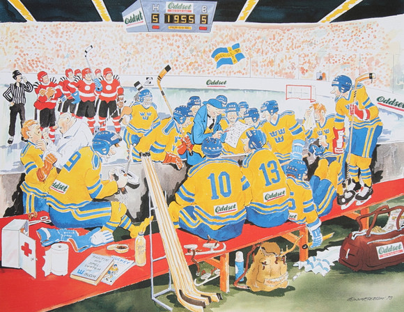 GUNNAR PERSSON. "Time out" grafiskt tryck, med Kronblom, signerad och ...