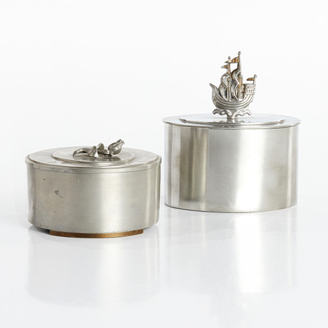 BURKAR, 2 st, med lock, tenn. Silver & Metall - Tenn, Mässing & Koppar ...