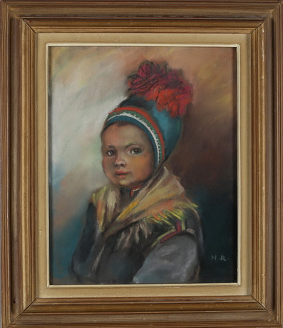 HUGO ROSENLUND. Sami girl, pastel, monogram signed HR. Art - Paintings ...