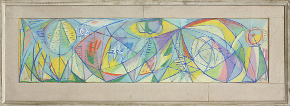 KNUT IRWE. Skiss till väggmålning, pastell, signerad. Konst - Måleri ...