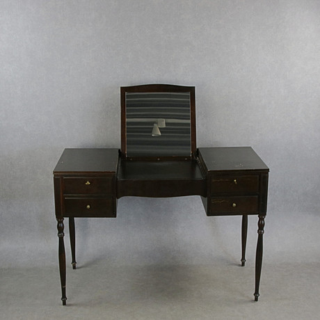 DRESSING TABLE with built-in mirror, stained hardwood, 1970s/80s ...