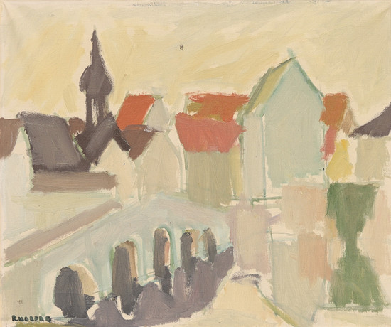 GUSTAV RUDBERG. "VID KANALEN", signerad. Konst - Måleri - Auctionet