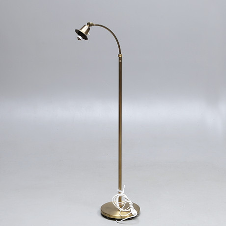 FLOOR LAMP, Corona lighting, Stockholm, 1940s, adjustable height, brass ...