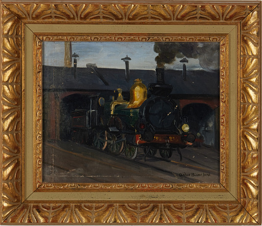 ARTUR BIANCHINI, (1869-1955). Lokstallar, signerad Arthur Bianchini ...