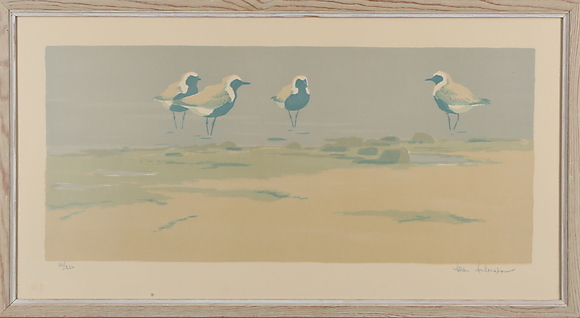 ALLAN ANDERSSON. Color lithograph, birds, signed and dated Allan ...