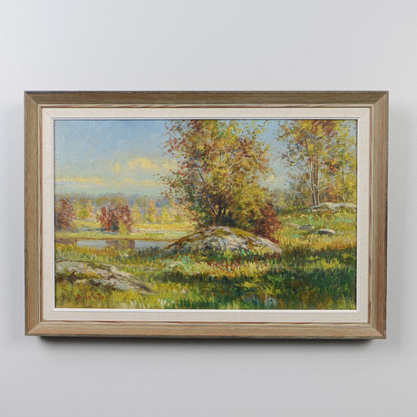 ANSHELM DAHL (1897-1964). Landskapmotiv, olja på duk, signerad. Konst ...
