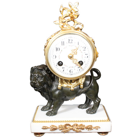 Japy Freres & Cie. French 'lion' mantel clock, gilt bronze, 19th ...