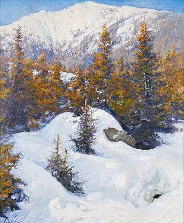 VASILI FILIPPOVICH LEVI (1878-1954). Vinterlandskap, signerad, olja på pannå. Konst - Måleri ...