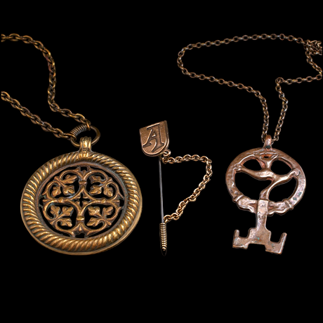COLLIER samt PIN, 3 delar, brons, bl.a Kalevala Koru, Finland. Smycken ...