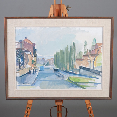 LARS FALK. Olja på duk, Stadsmiljö, Signerad, 48x62 cm. Konst - Måleri ...